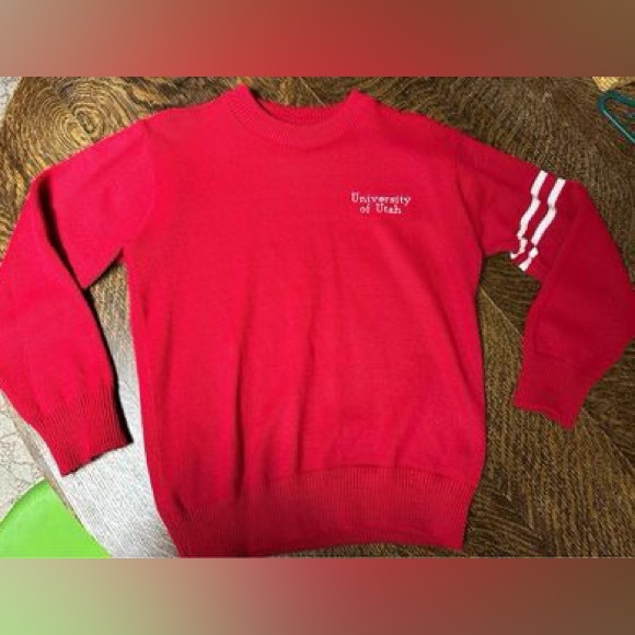 Marlow | Sweaters | Vintage Acrylic University Of Utah Sweater | Poshmark